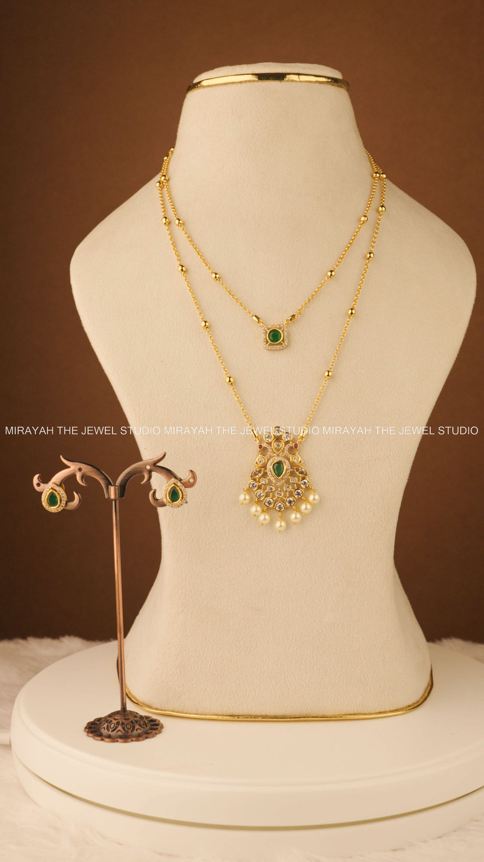 GREEN STREAKS LAYERED HARAM – Mirayah The Jewel Studio
